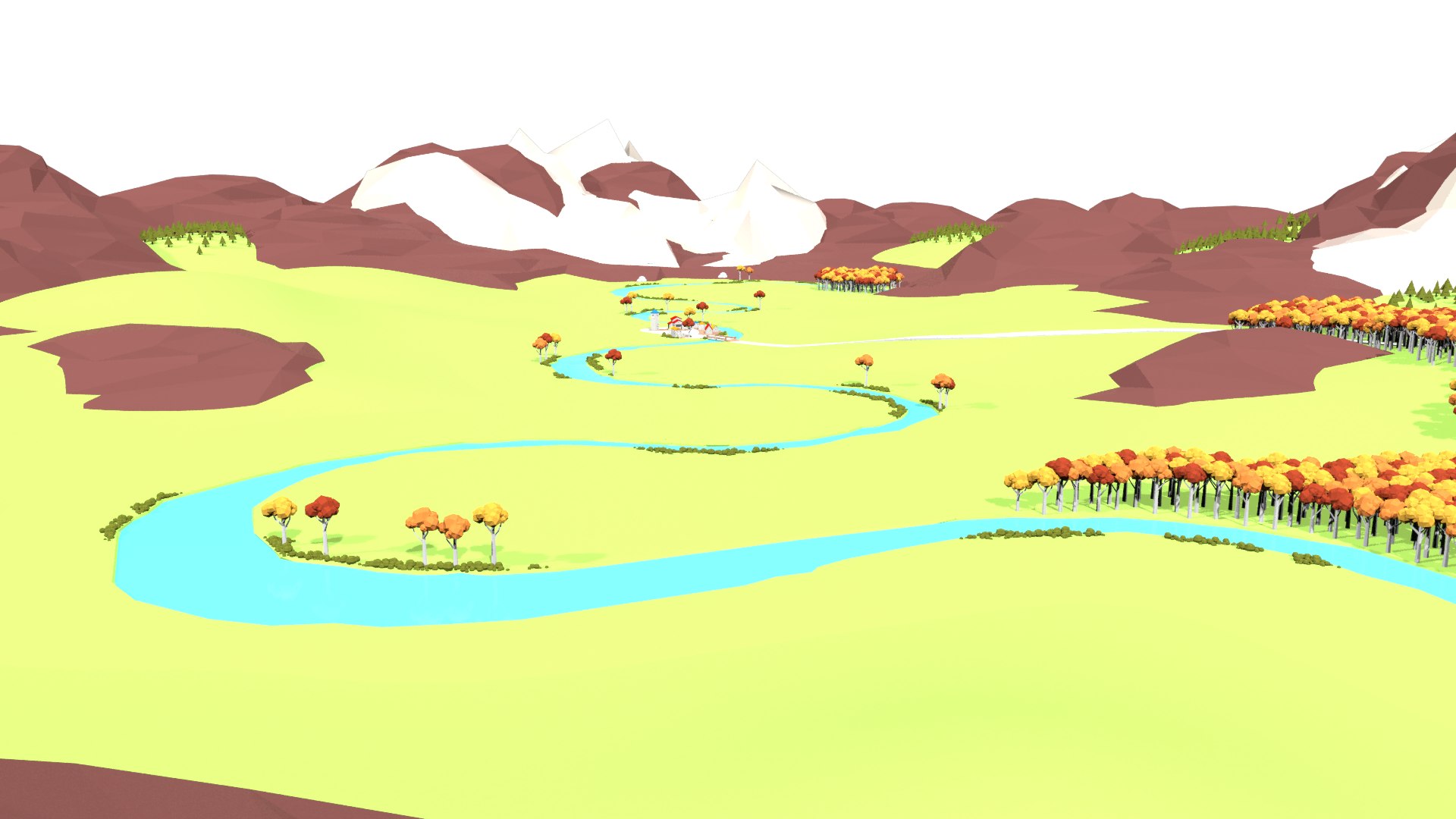 3D 3D Cartoon Valley Landscape Terrain Model - TurboSquid 1783236