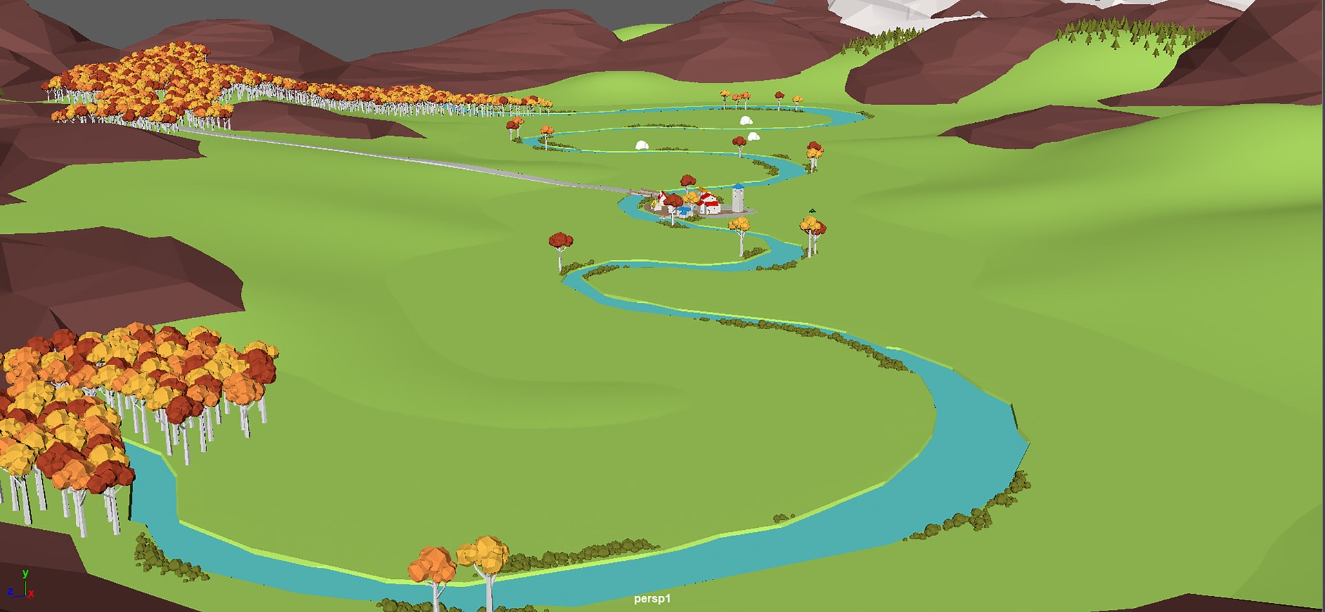 3D 3D Cartoon Valley Landscape Terrain Model - TurboSquid 1783236