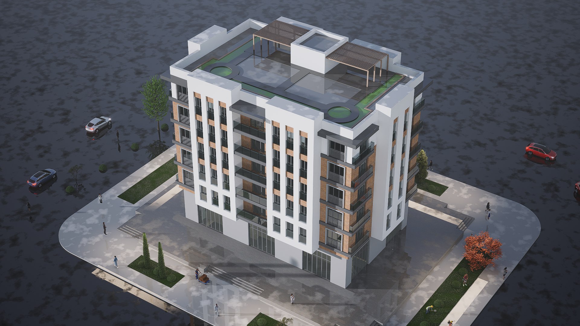 3D Apartment Building Realistic - TurboSquid 2293799