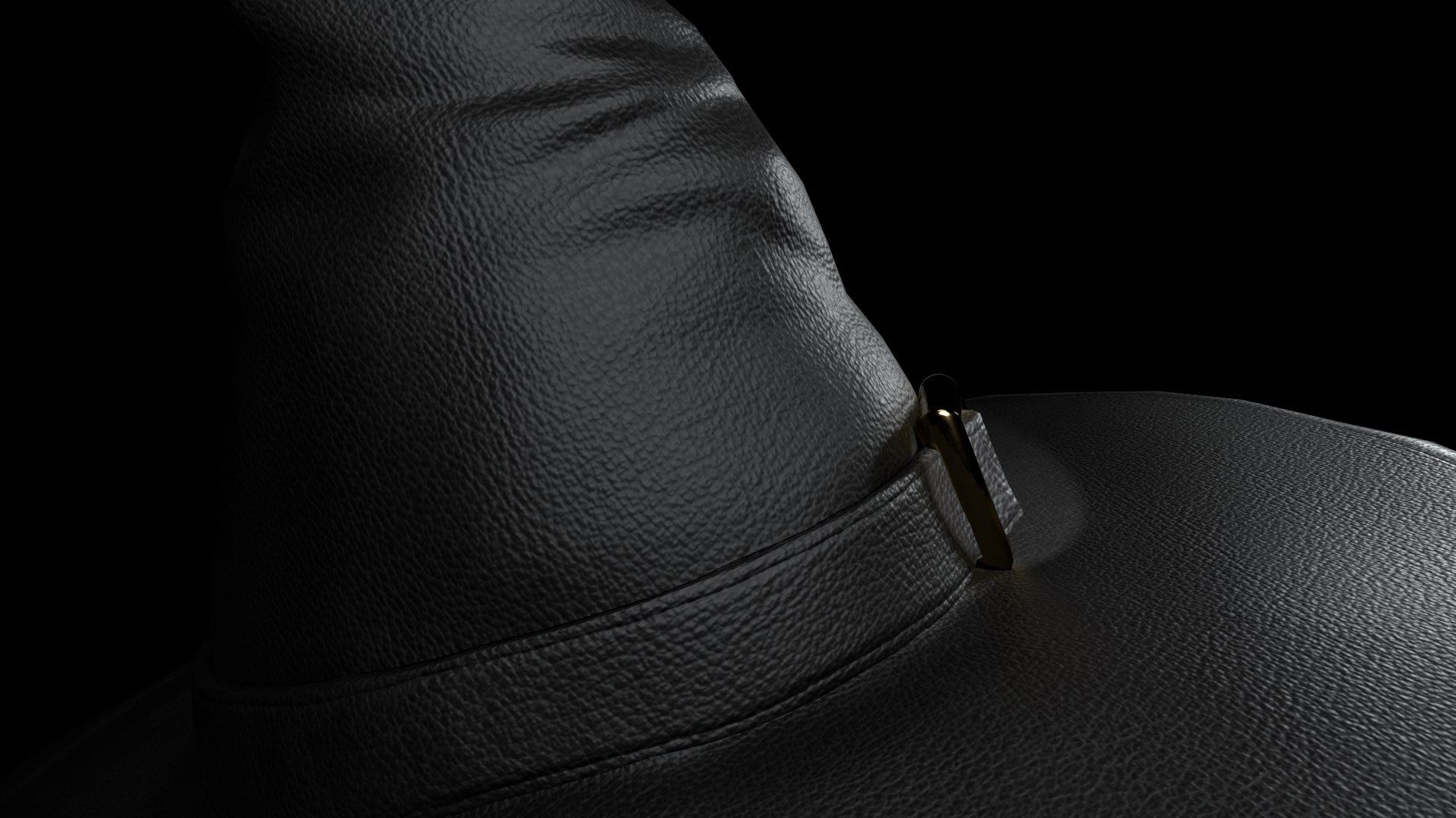 Leather witch hat strap model - TurboSquid 1420372