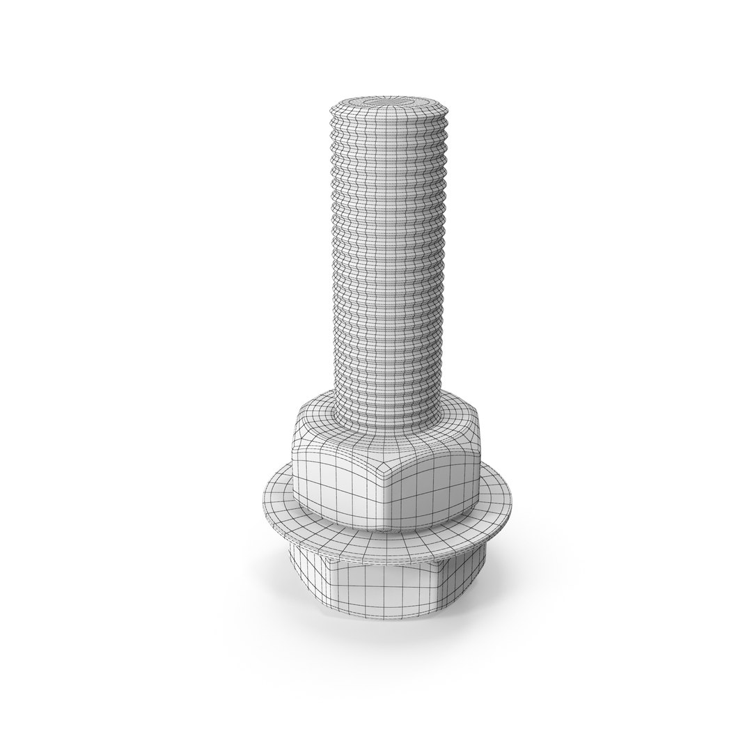 Bolt With Washer And Nut 3D Model - TurboSquid 2151457
