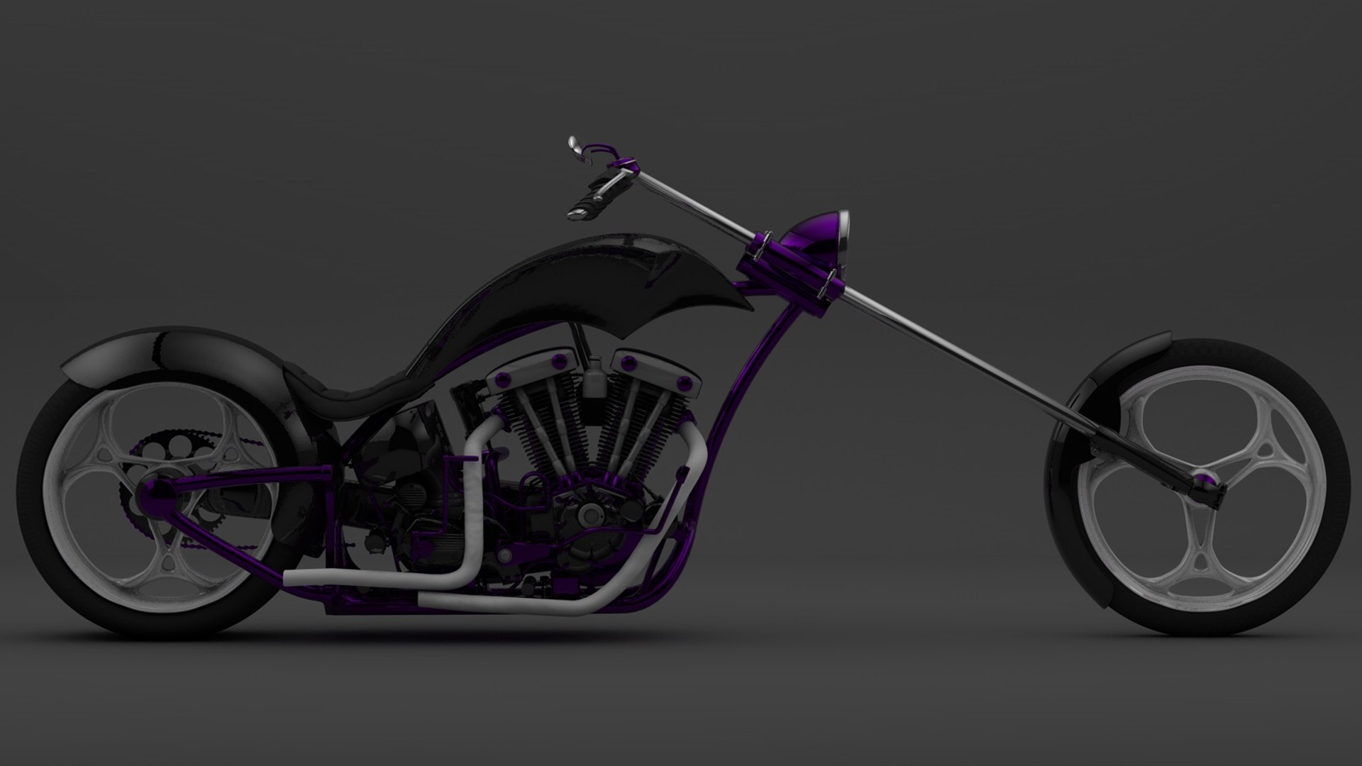 3d chopper motorcycle model