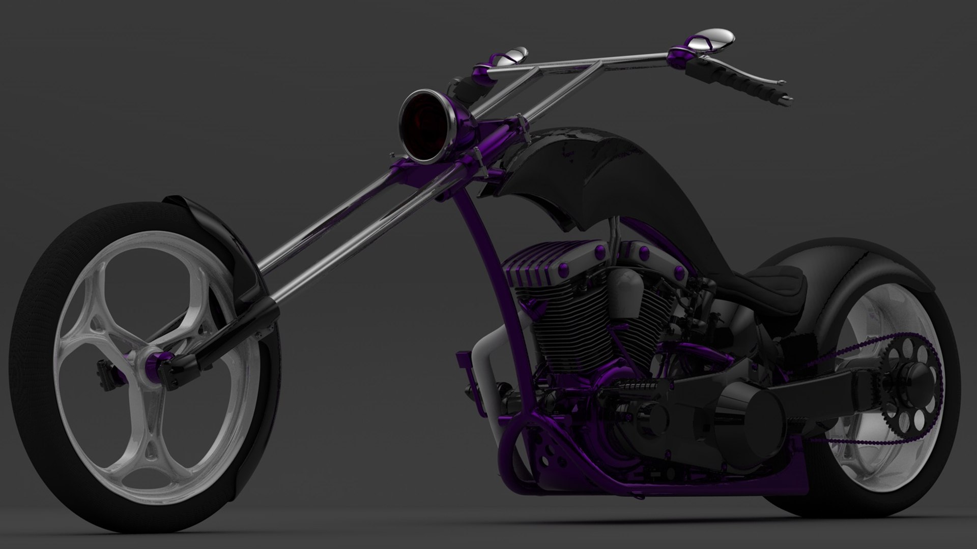 3d chopper motorcycle model