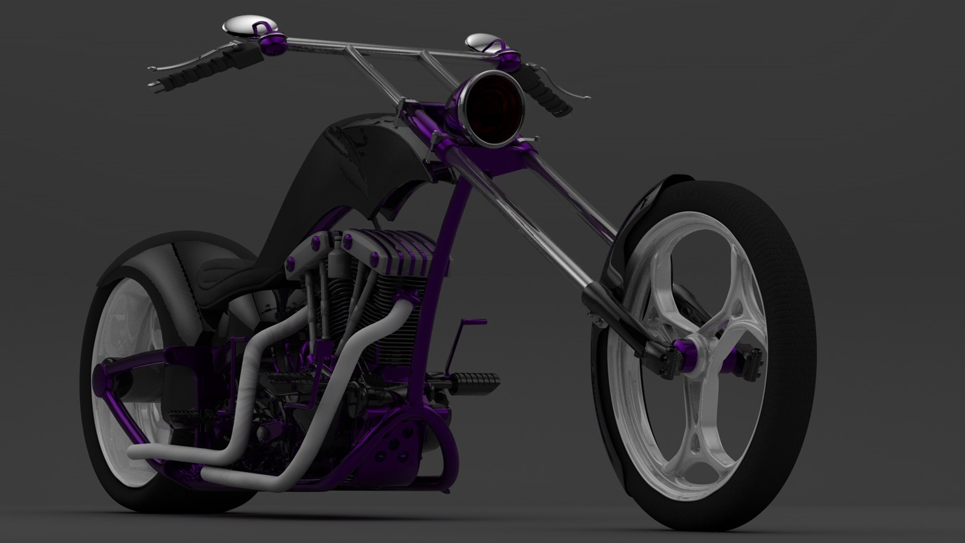 3d chopper motorcycle model