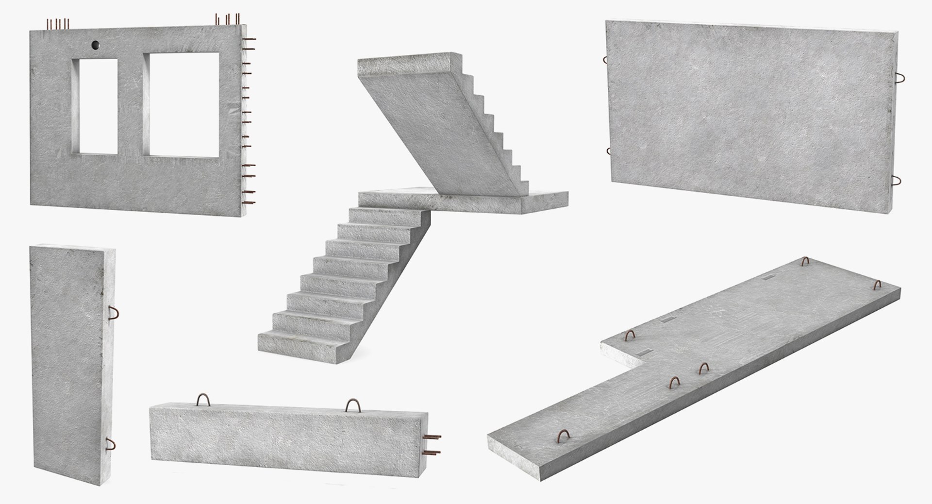 Concrete panels 3 precast 3D model - TurboSquid 1712098