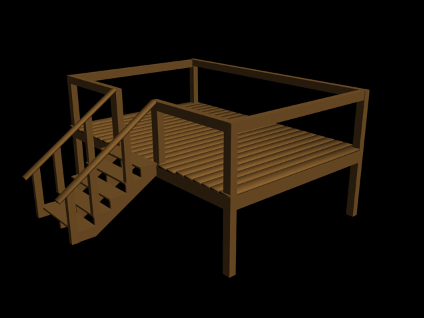 Garden Deck 3d Model