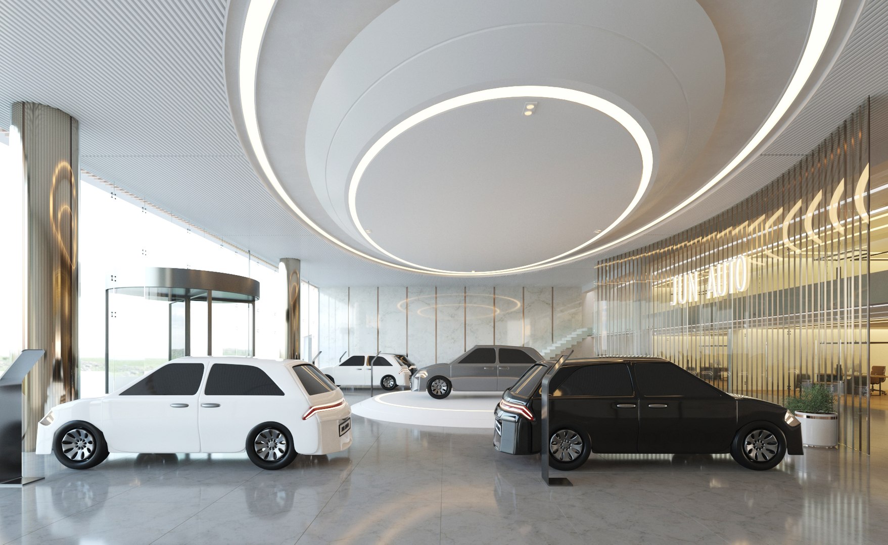 3D Car Gallery Dealership Interior Model - TurboSquid 2042067