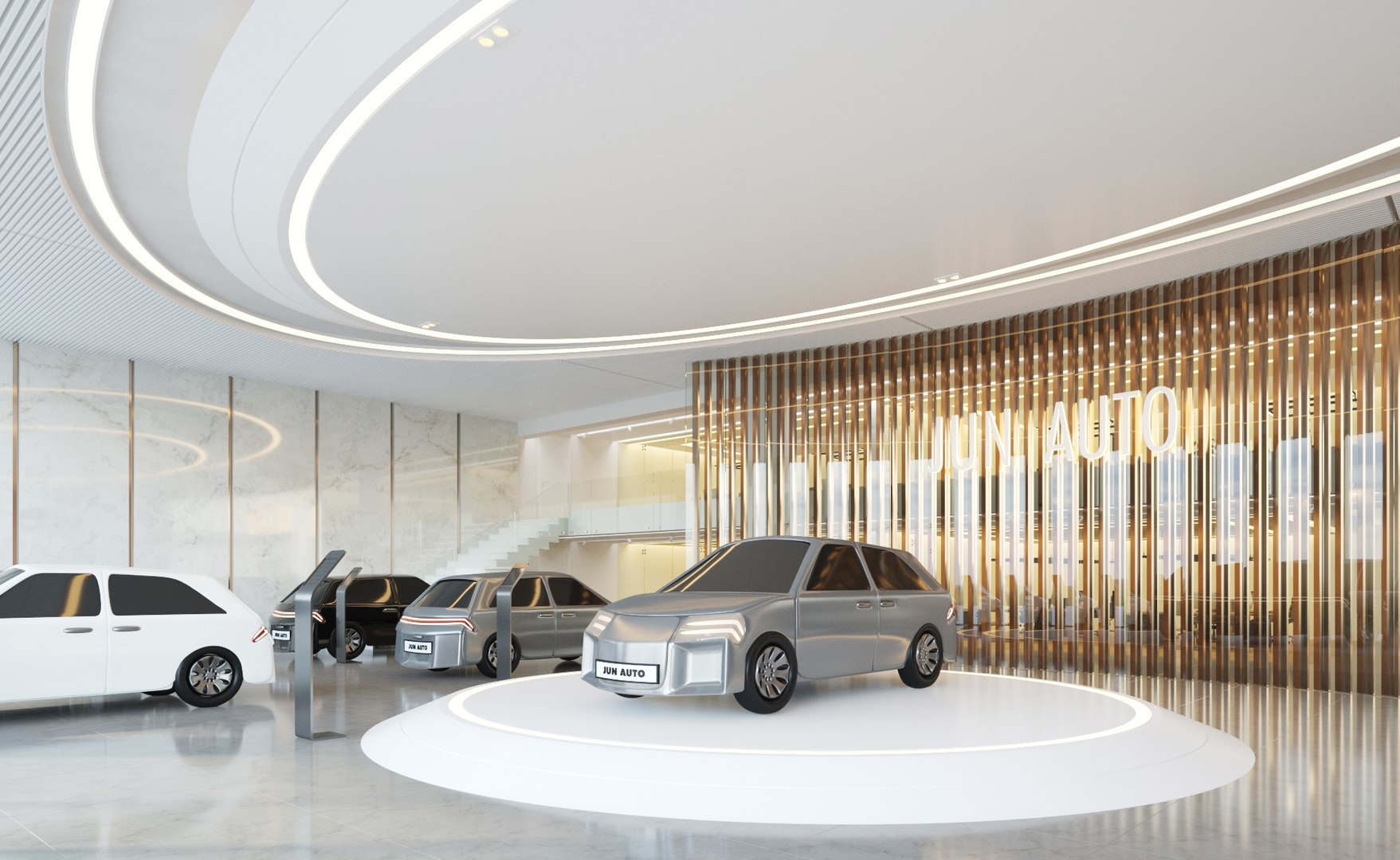 3D Car Gallery Dealership Interior Model - TurboSquid 2042067