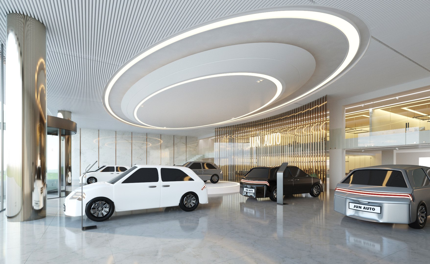 3D Car Gallery Dealership Interior Model - TurboSquid 2042067