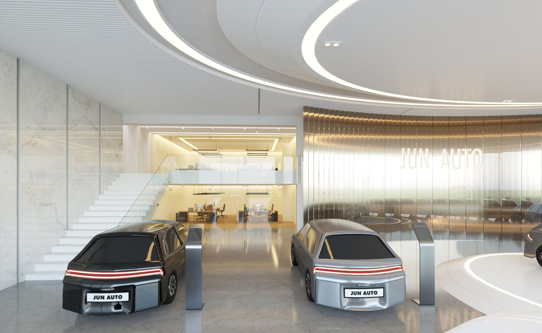3D Car Gallery Dealership Interior Model - TurboSquid 2042067
