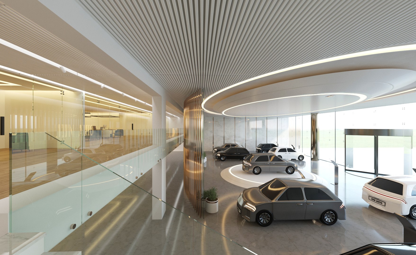 3D Car Gallery Dealership Interior Model - TurboSquid 2042067