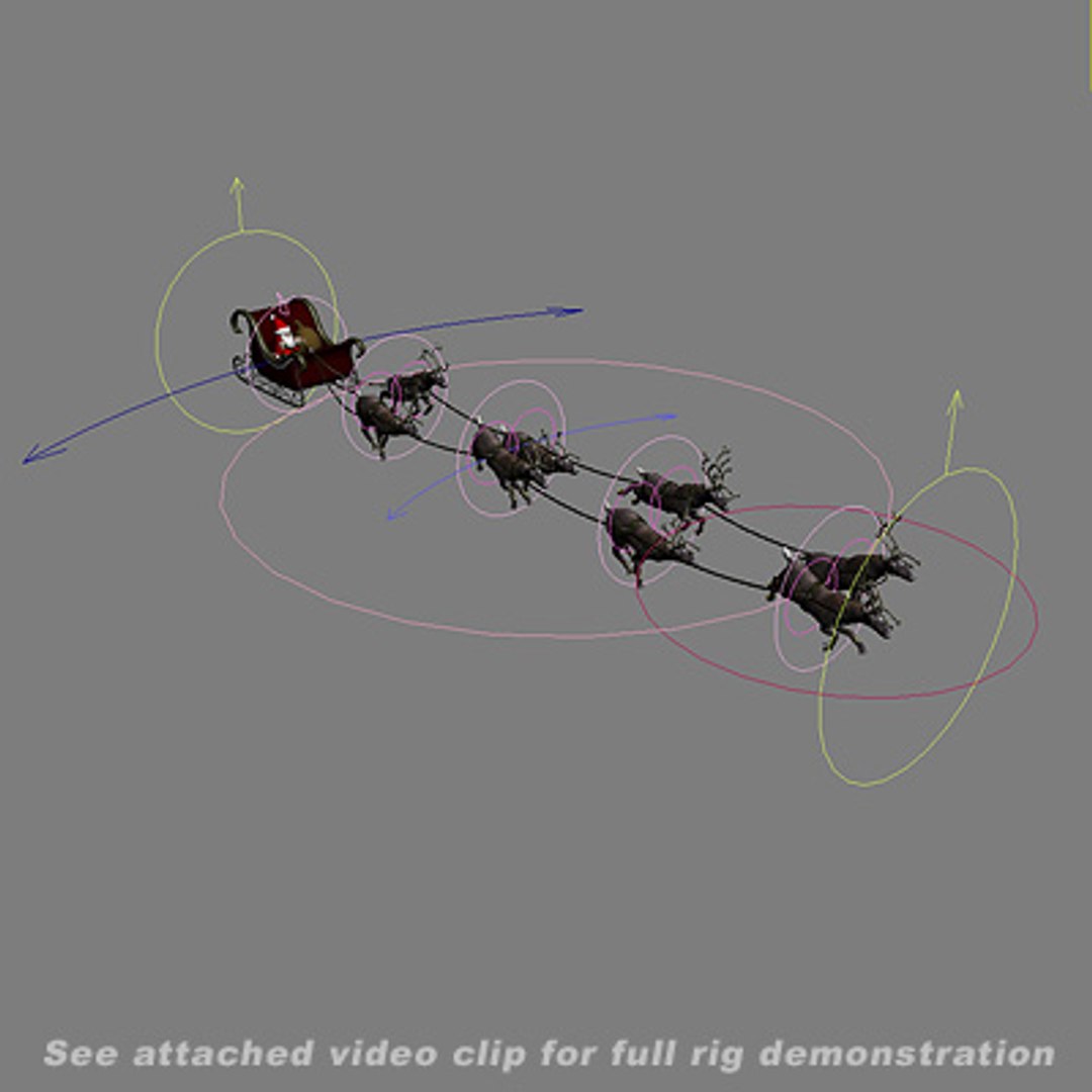 3ds Max Santa Sleigh Rig Animation
