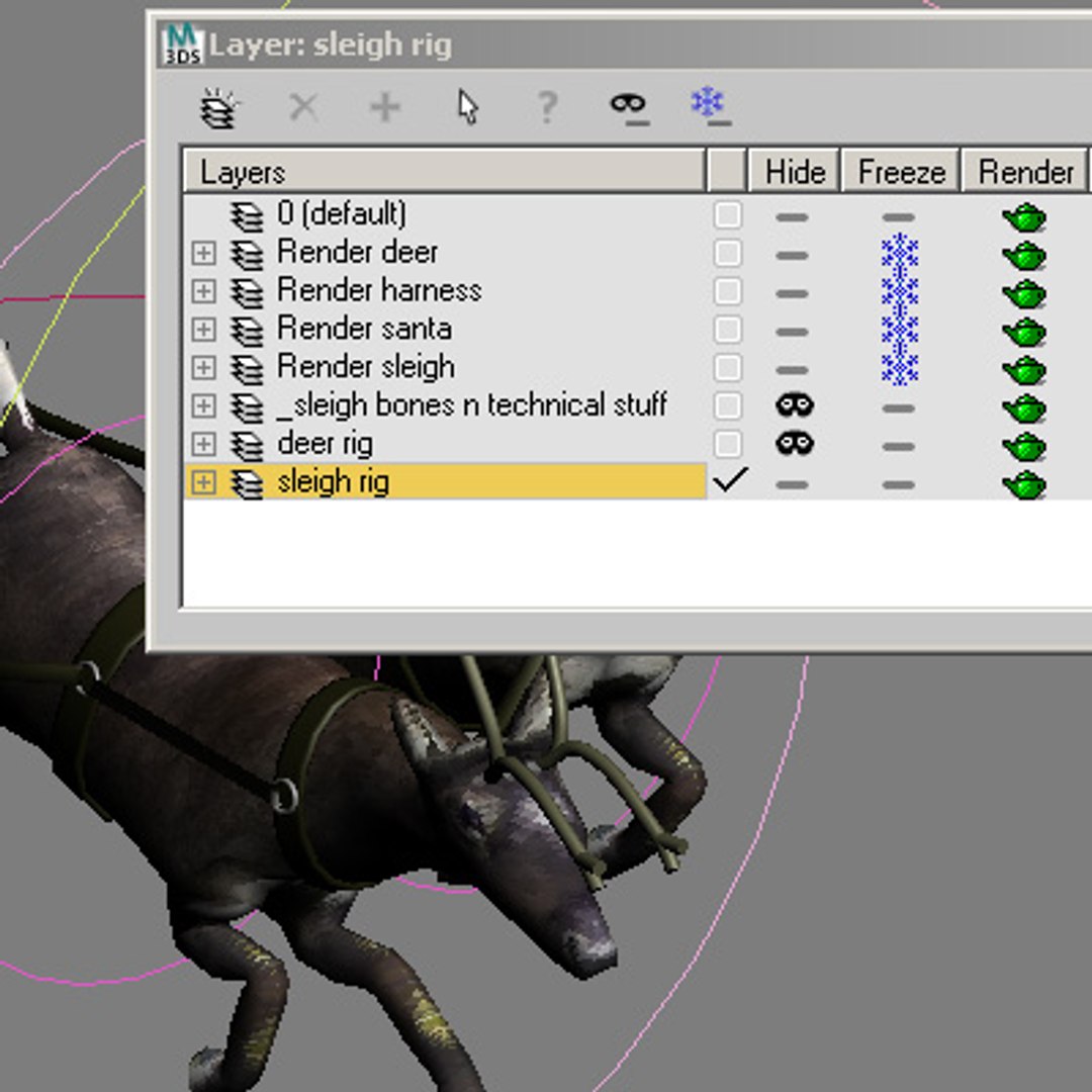 3ds Max Santa Sleigh Rig Animation
