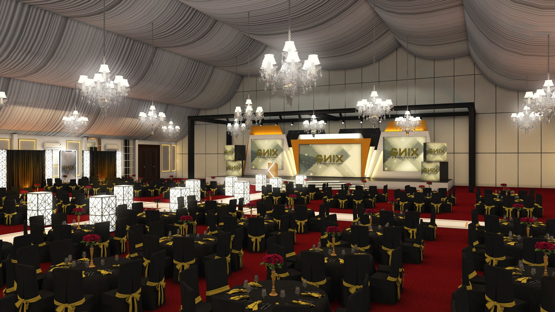 Corporate Event Stage And Hall Model - TurboSquid 2201288