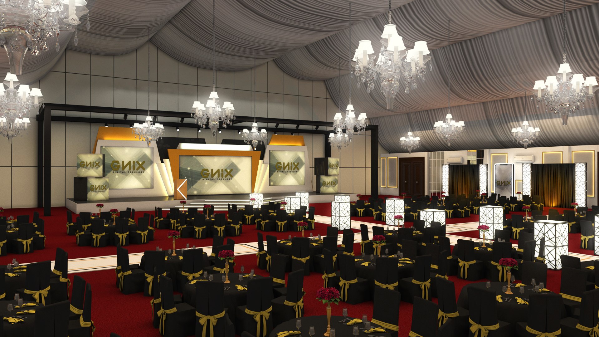 Corporate Event Stage And Hall Model - TurboSquid 2201288