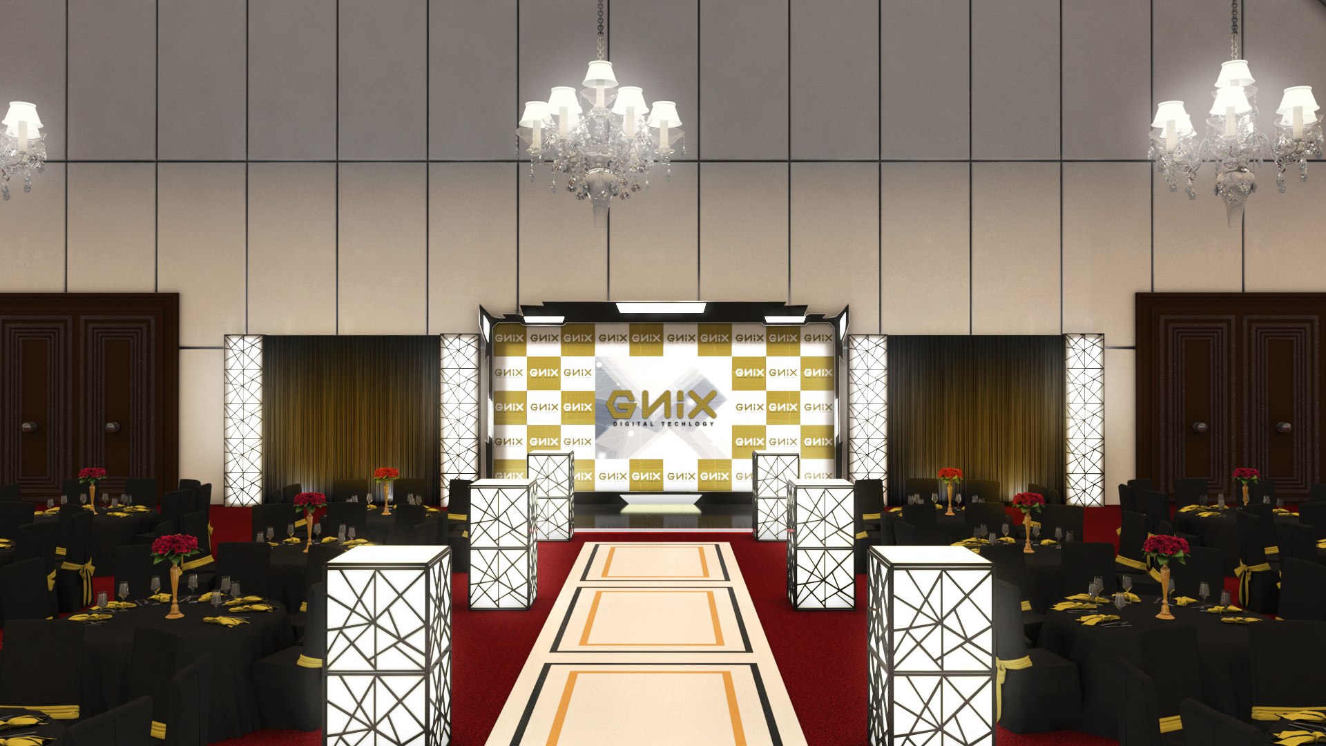 Corporate Event Stage And Hall Model - TurboSquid 2201288