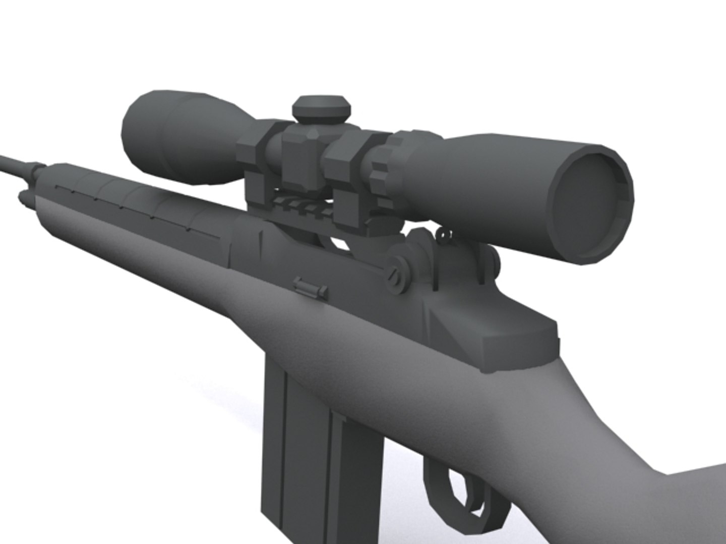 3d Model M14 M21 Rifle