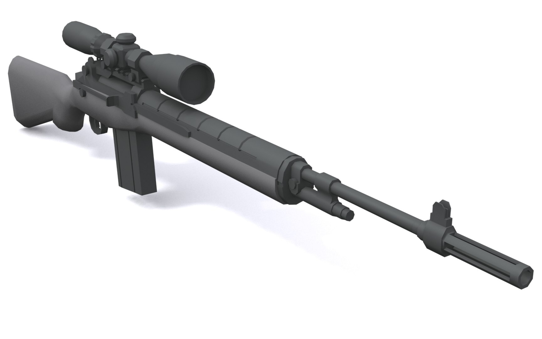3d Model M14 M21 Rifle