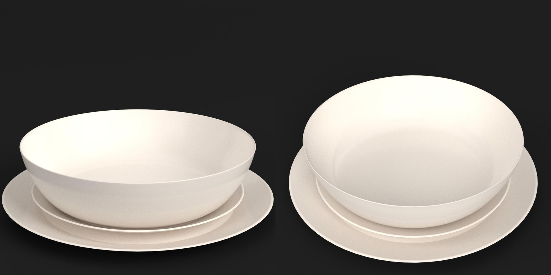 3D Basic Dinnerware Set - TurboSquid 1588638