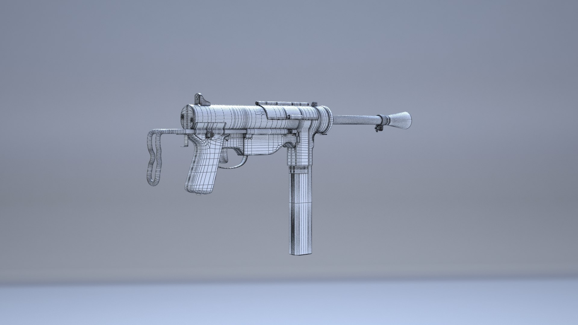 3D Submachine M3a1 Model - TurboSquid 1253774