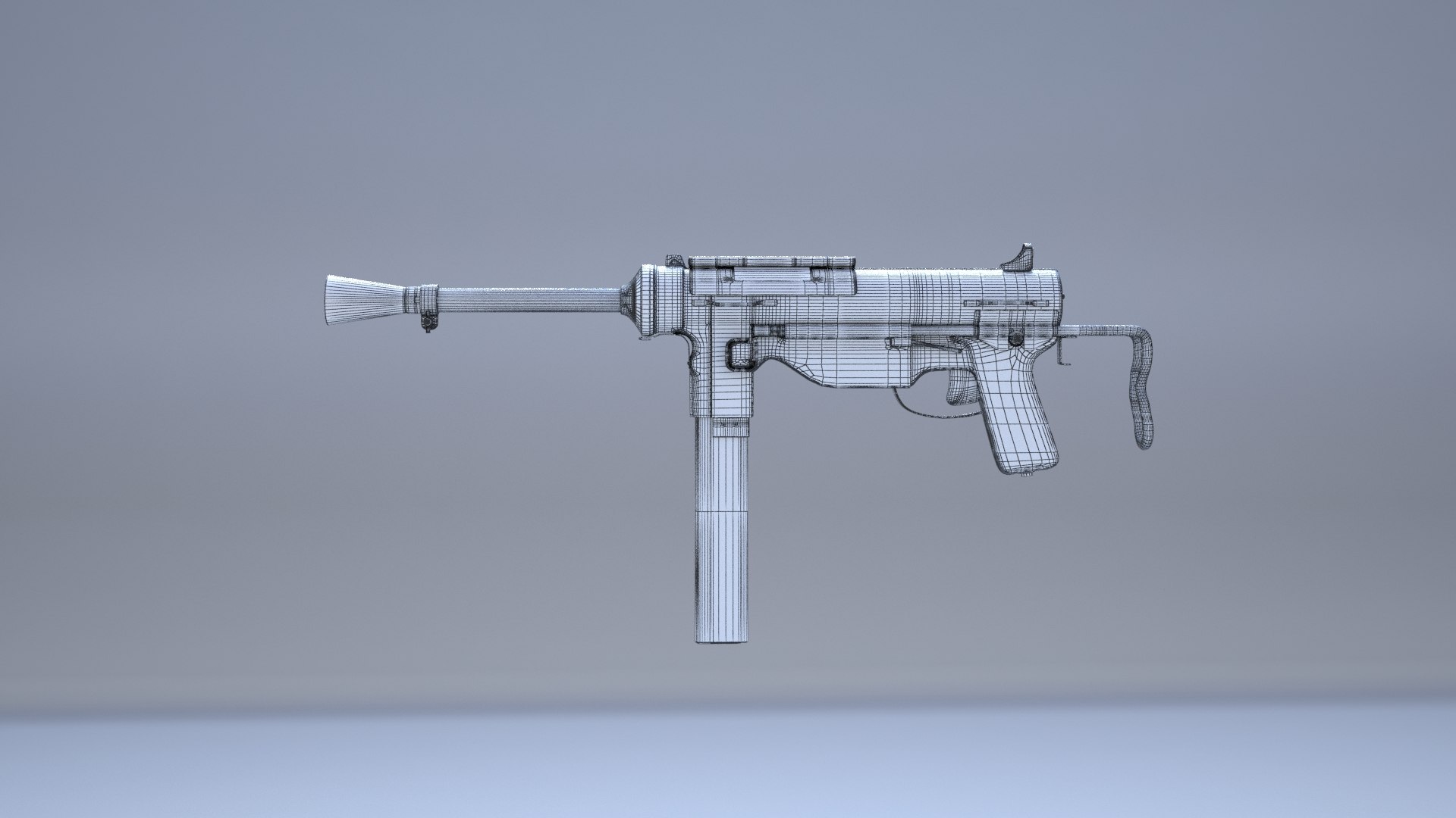 3D Submachine M3a1 Model - TurboSquid 1253774