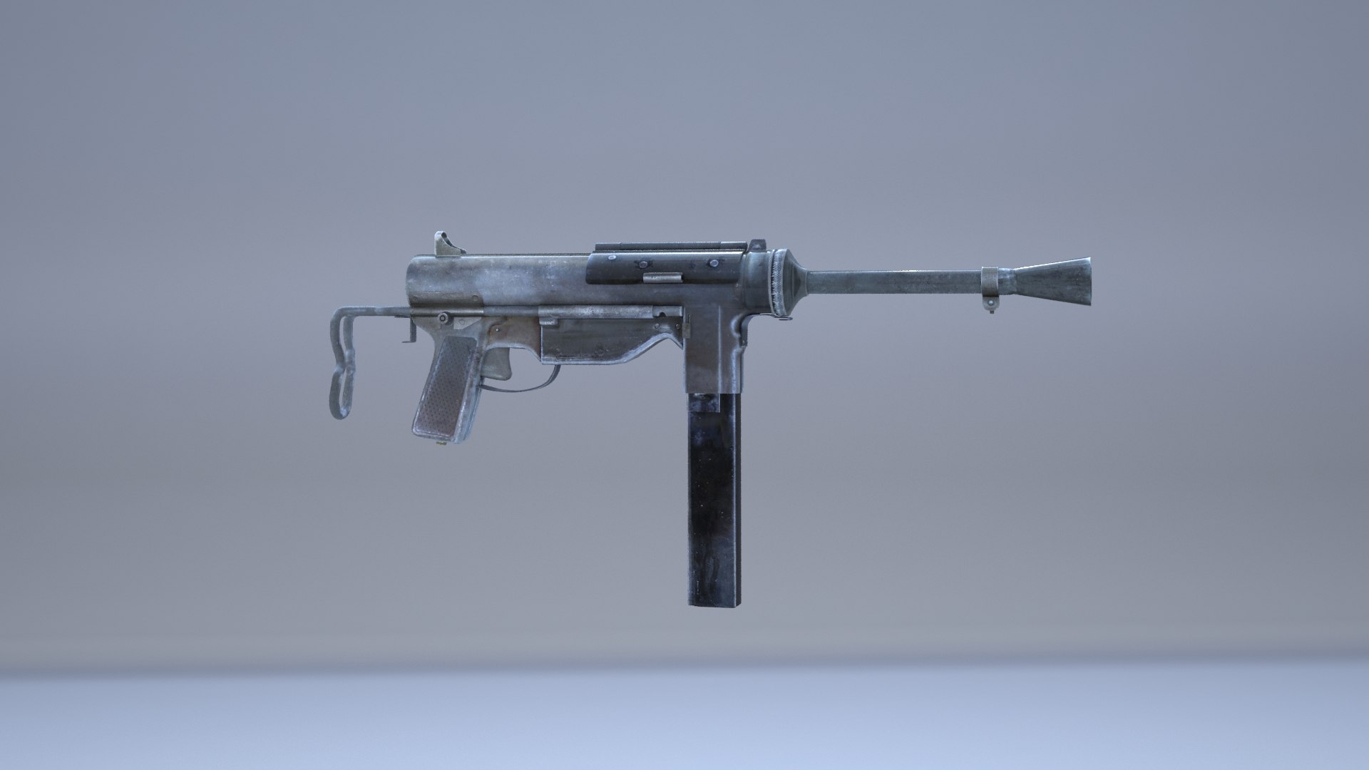 3D Submachine M3a1 Model - TurboSquid 1253774