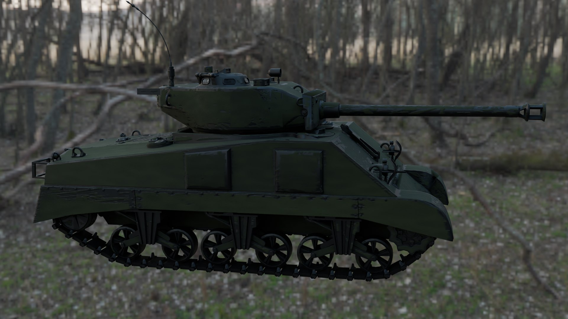 3D Sherman M4A2 76W - TurboSquid 2196077