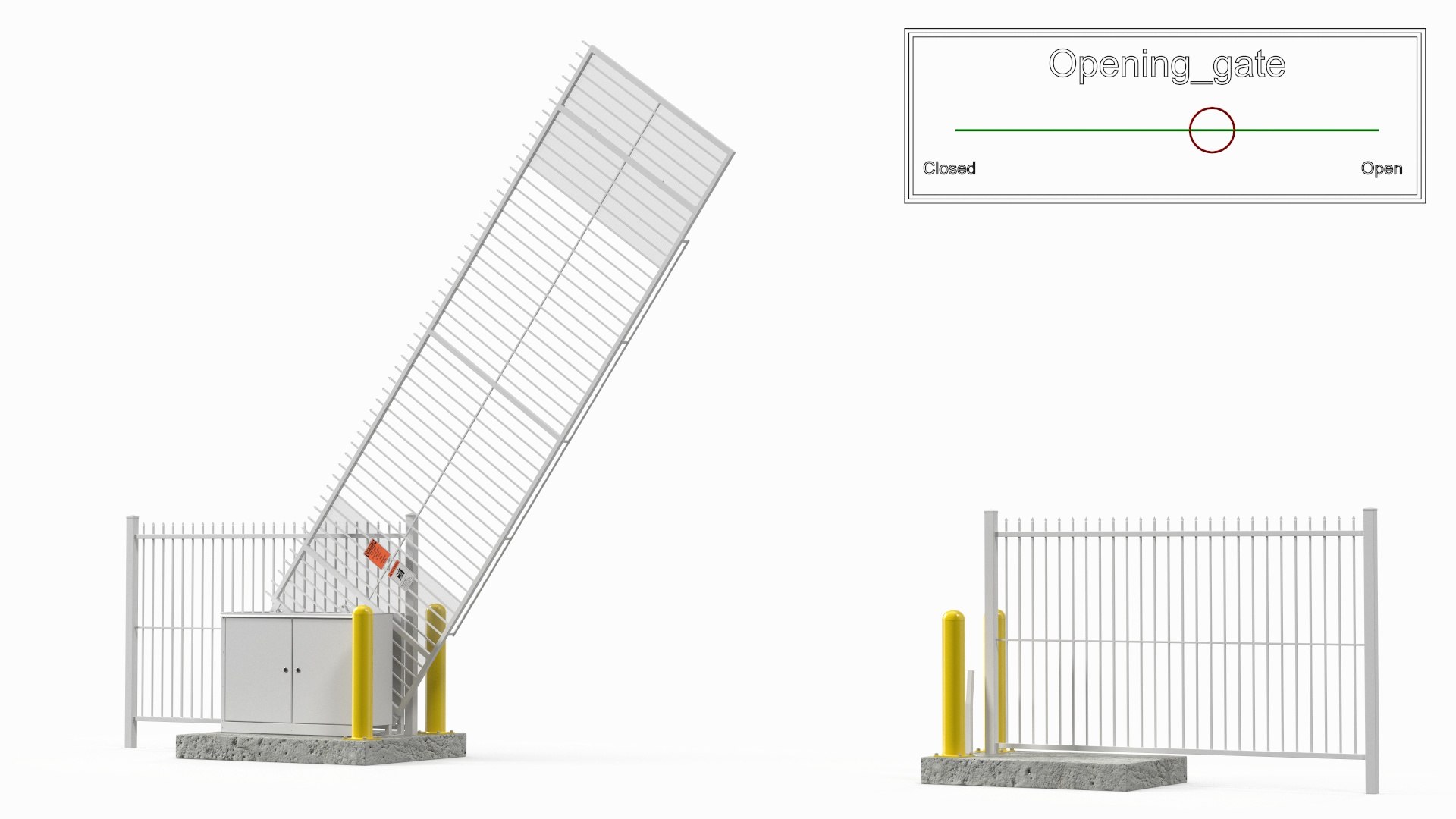Vertical Lift Gates White Rigged Model Turbosquid 2202484