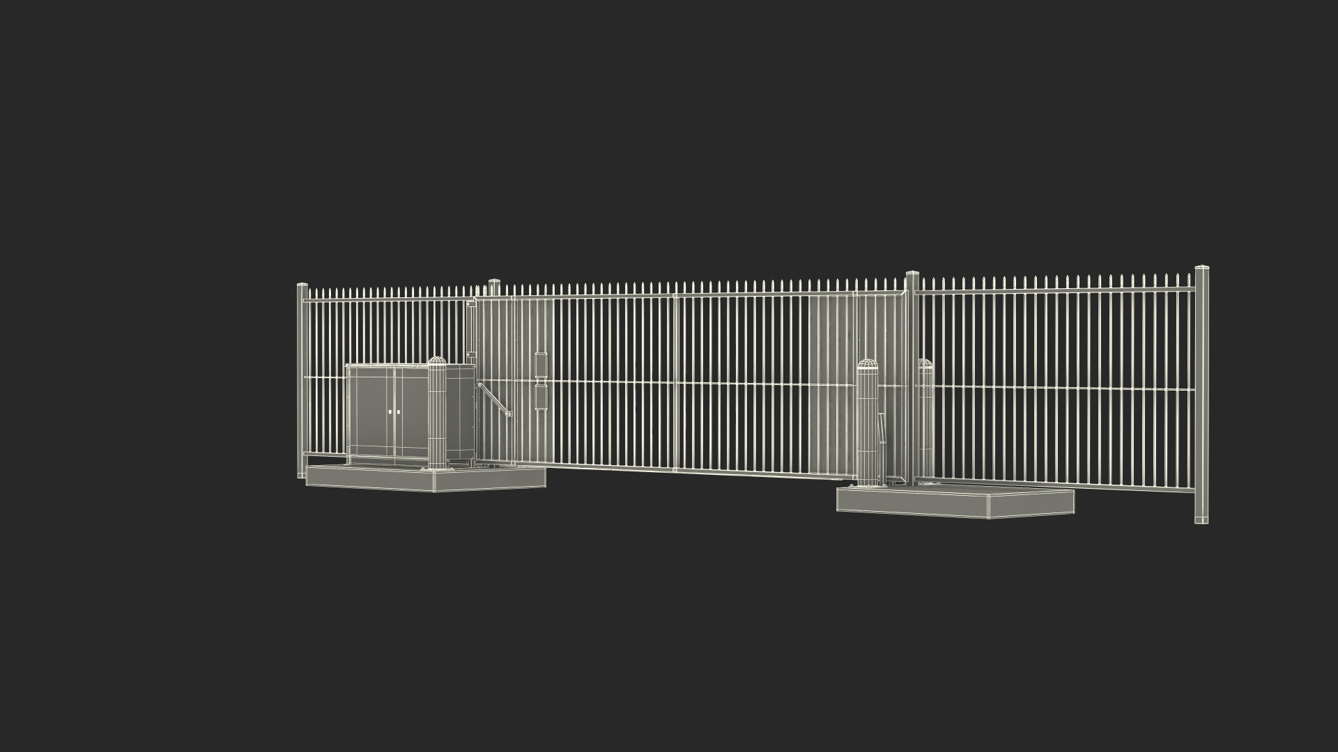 Vertical Lift Gates White Rigged Model - TurboSquid 2202484