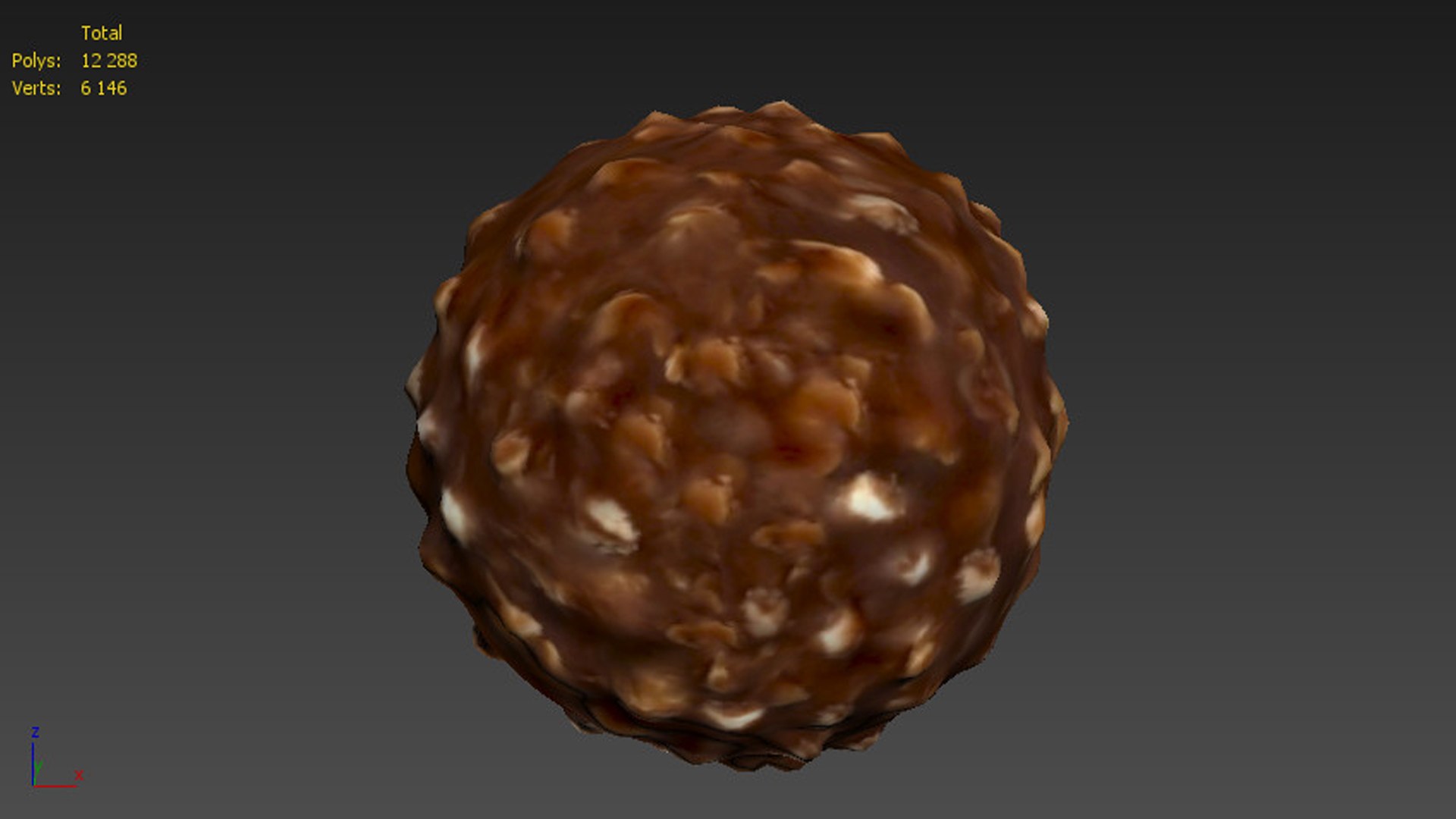 Chocolate Nut Ball 3D - TurboSquid 2391079