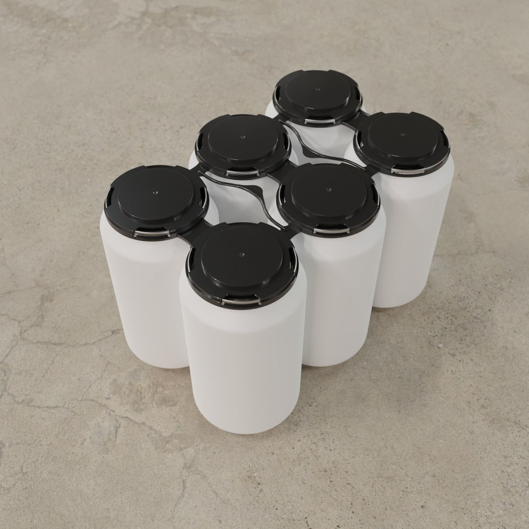 6-Pack - Snap Lid Carrier 3D model - TurboSquid 1973682