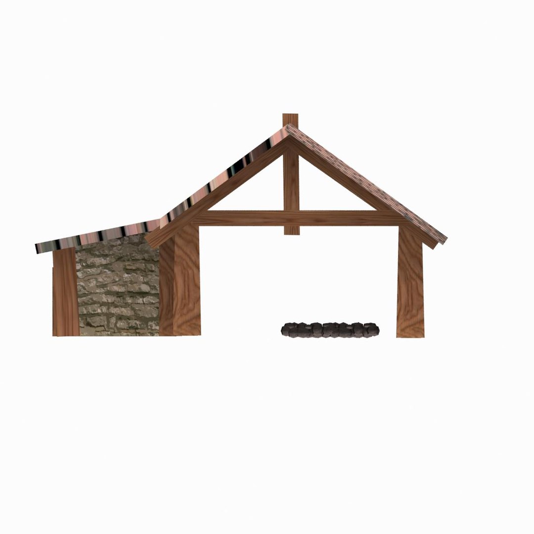 3d max cartoon stone barn