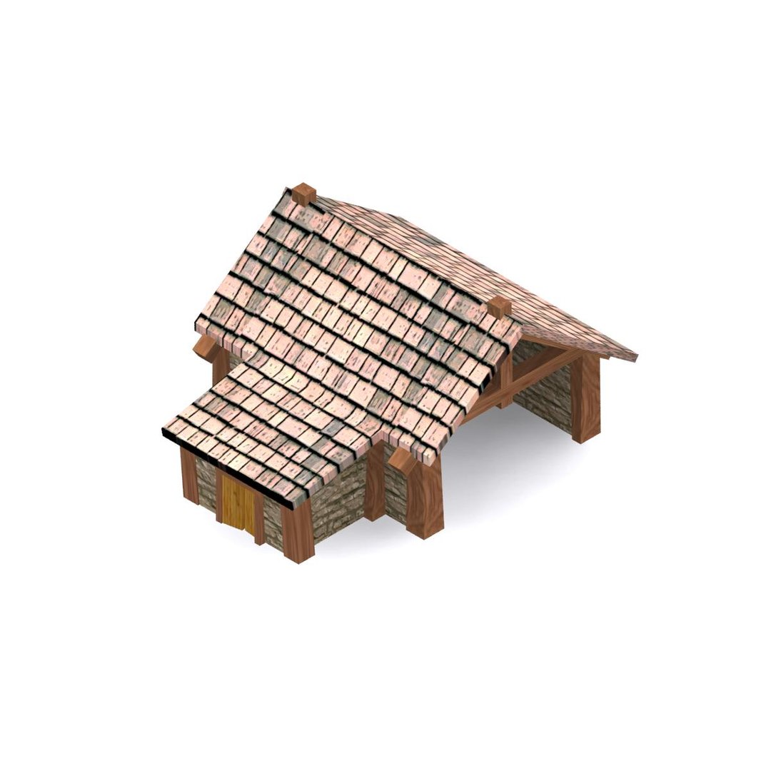 3d max cartoon stone barn