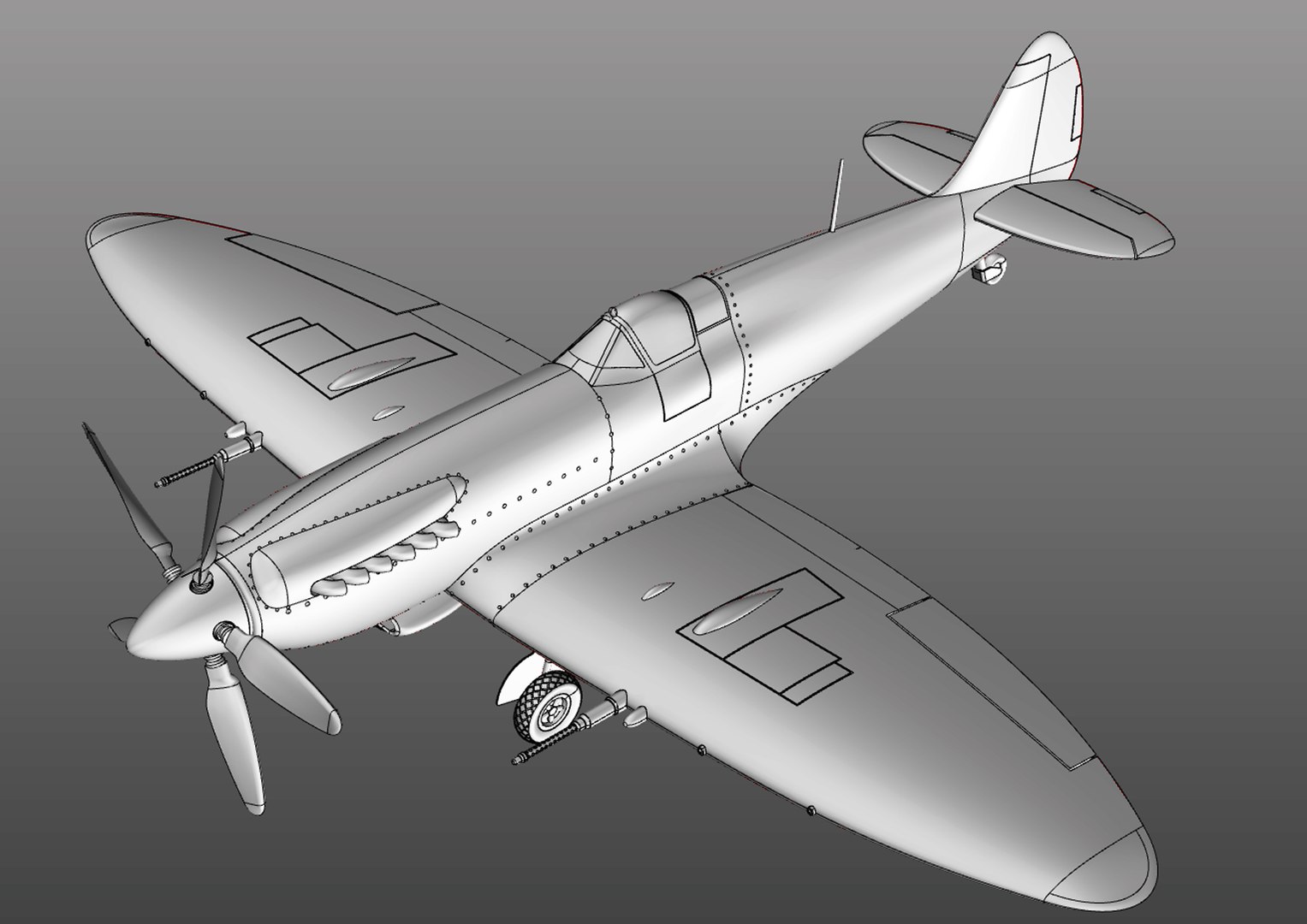3D Fighter British Spitfire - TurboSquid 2158652