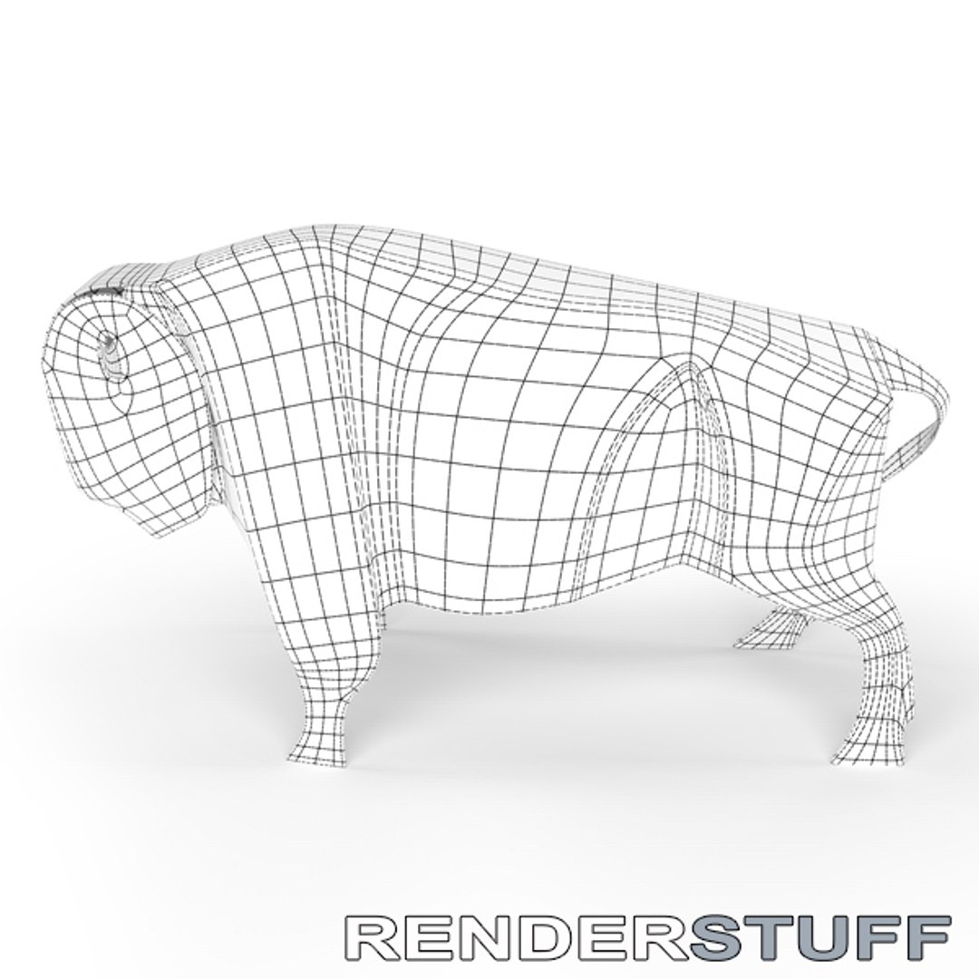 Statuette Souvenir Copper Buffalo 3d Model