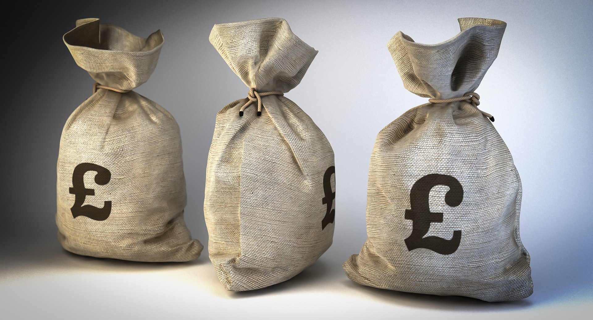 3d model of money bag pound