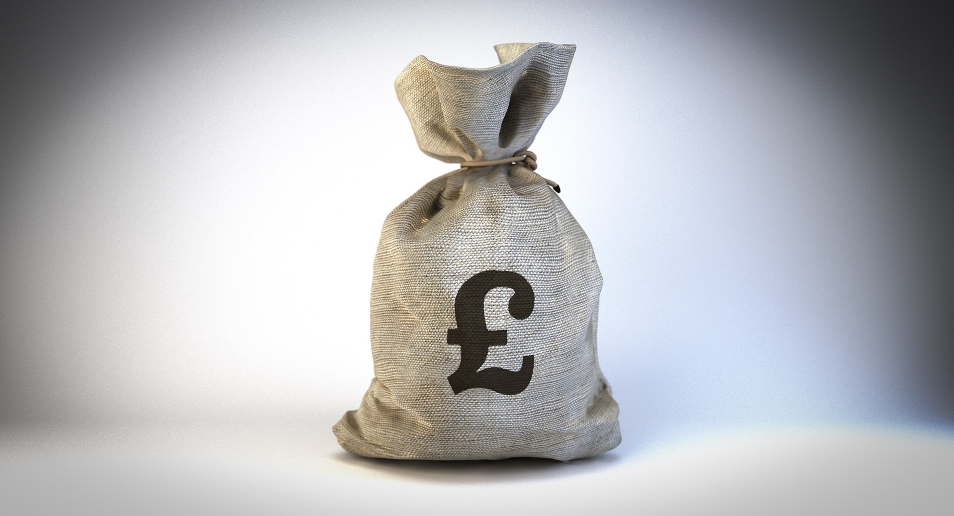 3d model of money bag pound
