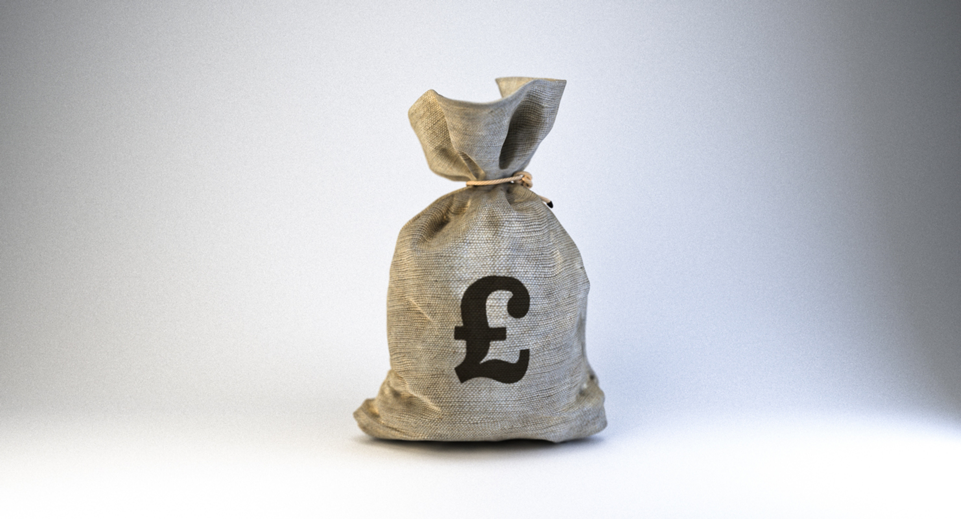 3d model of money bag pound