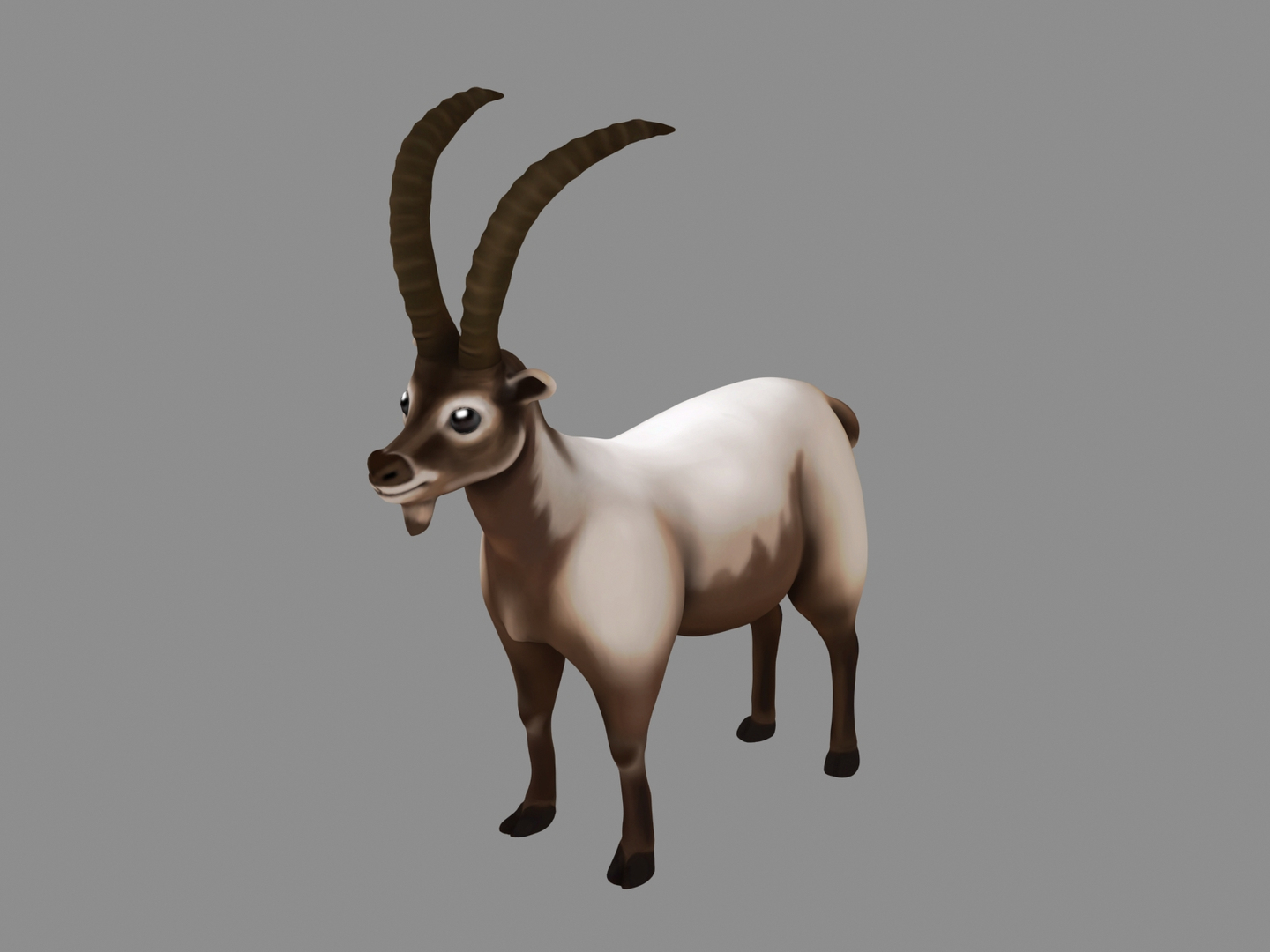 3d stylized alpine ibex