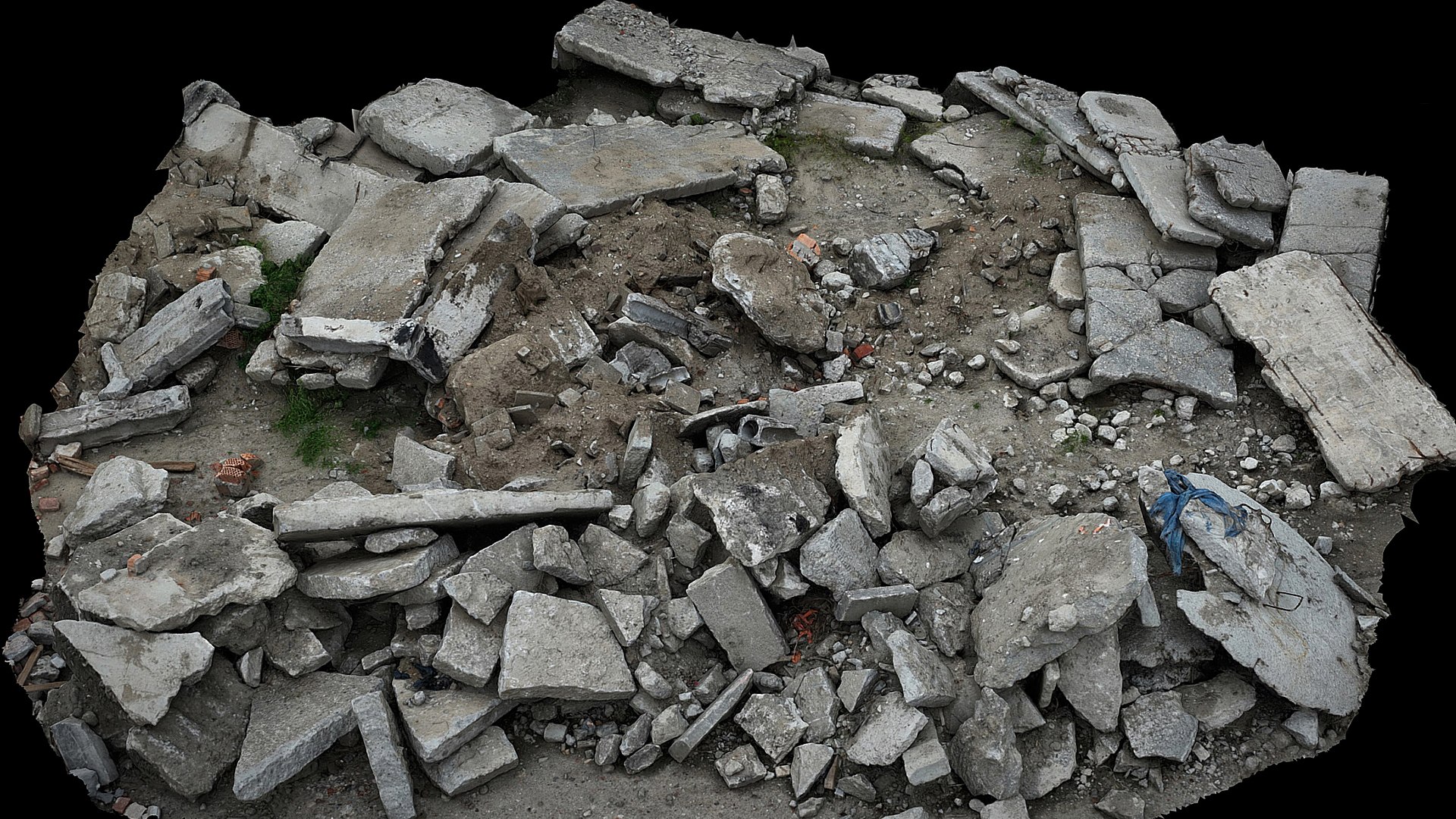Concrete Slabs Debris Ruins Terrain Photogrammetry 3D Model ...