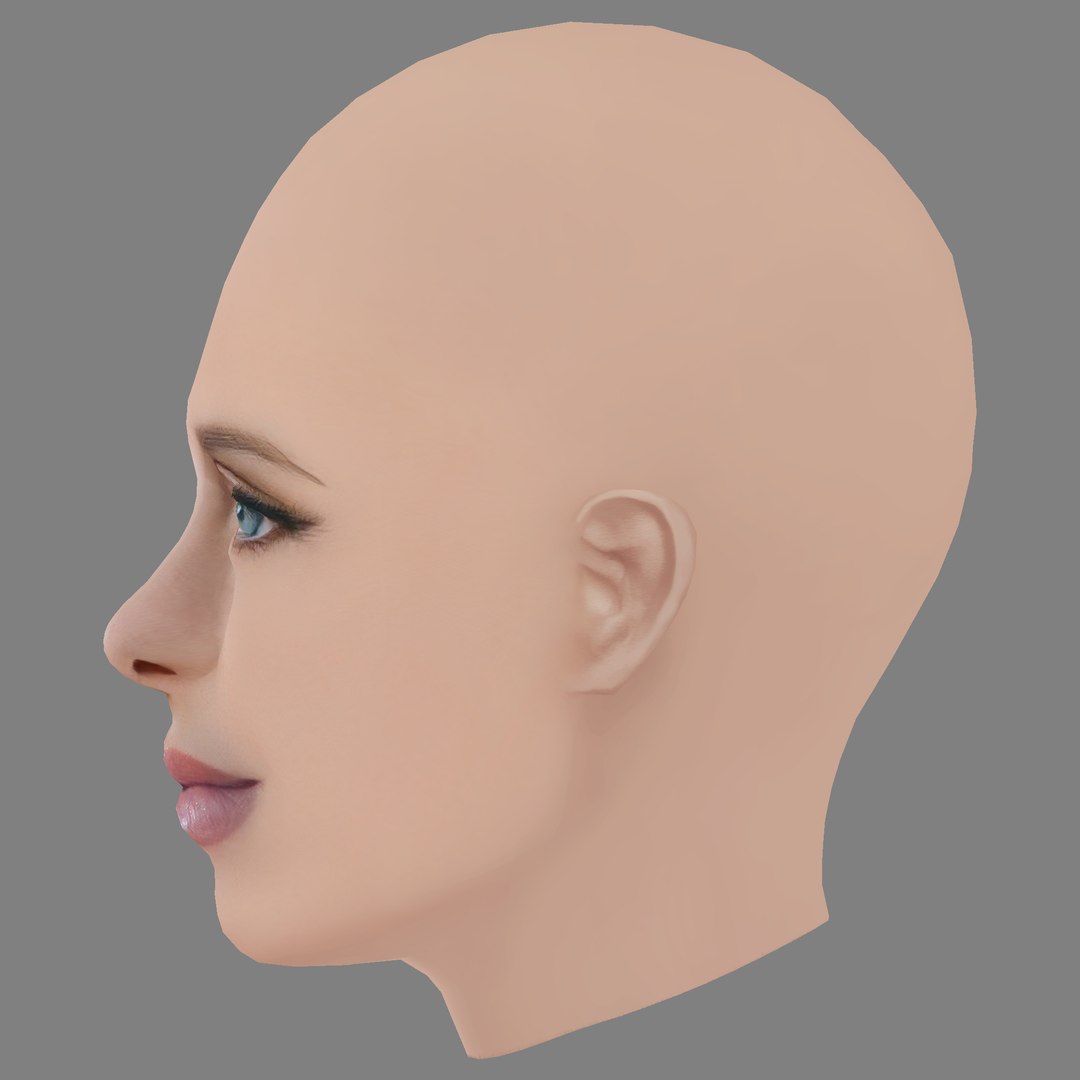 3D Nicky Hilton Head - No Hair - Low Poly Head For Game - TurboSquid ...