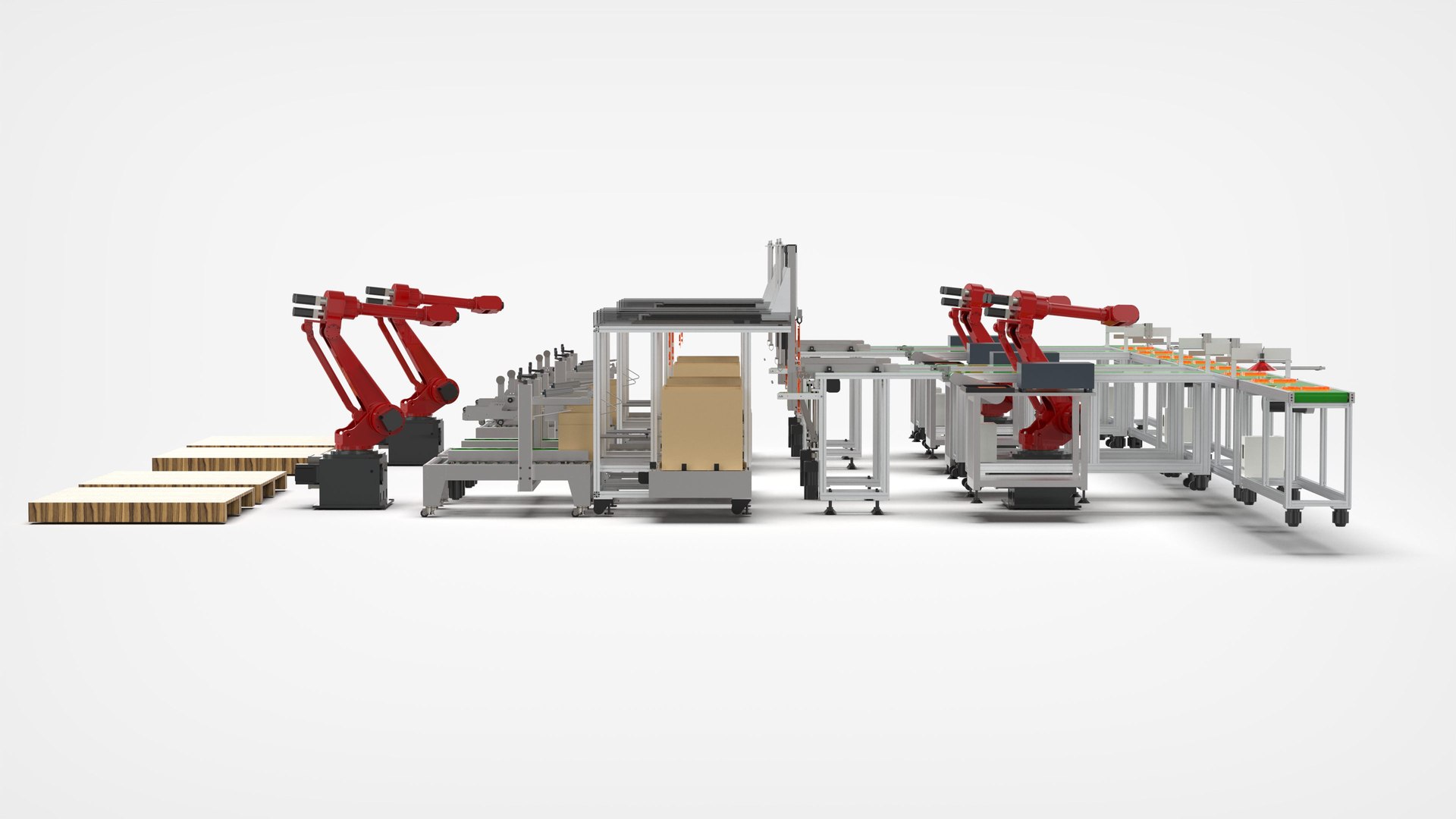 Automatic Packaging Sorting And Stacking Line Model - TurboSquid 2048525