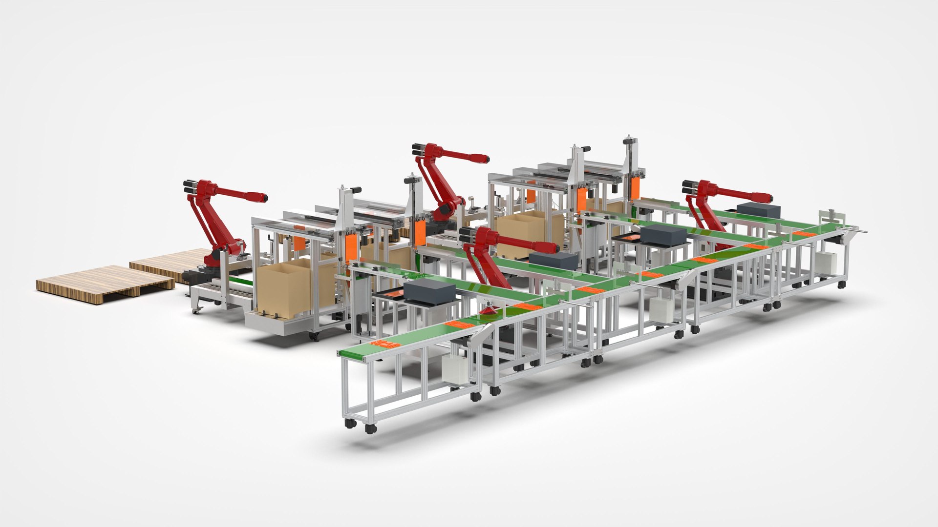 Automatic Packaging Sorting And Stacking Line Model - TurboSquid 2048525