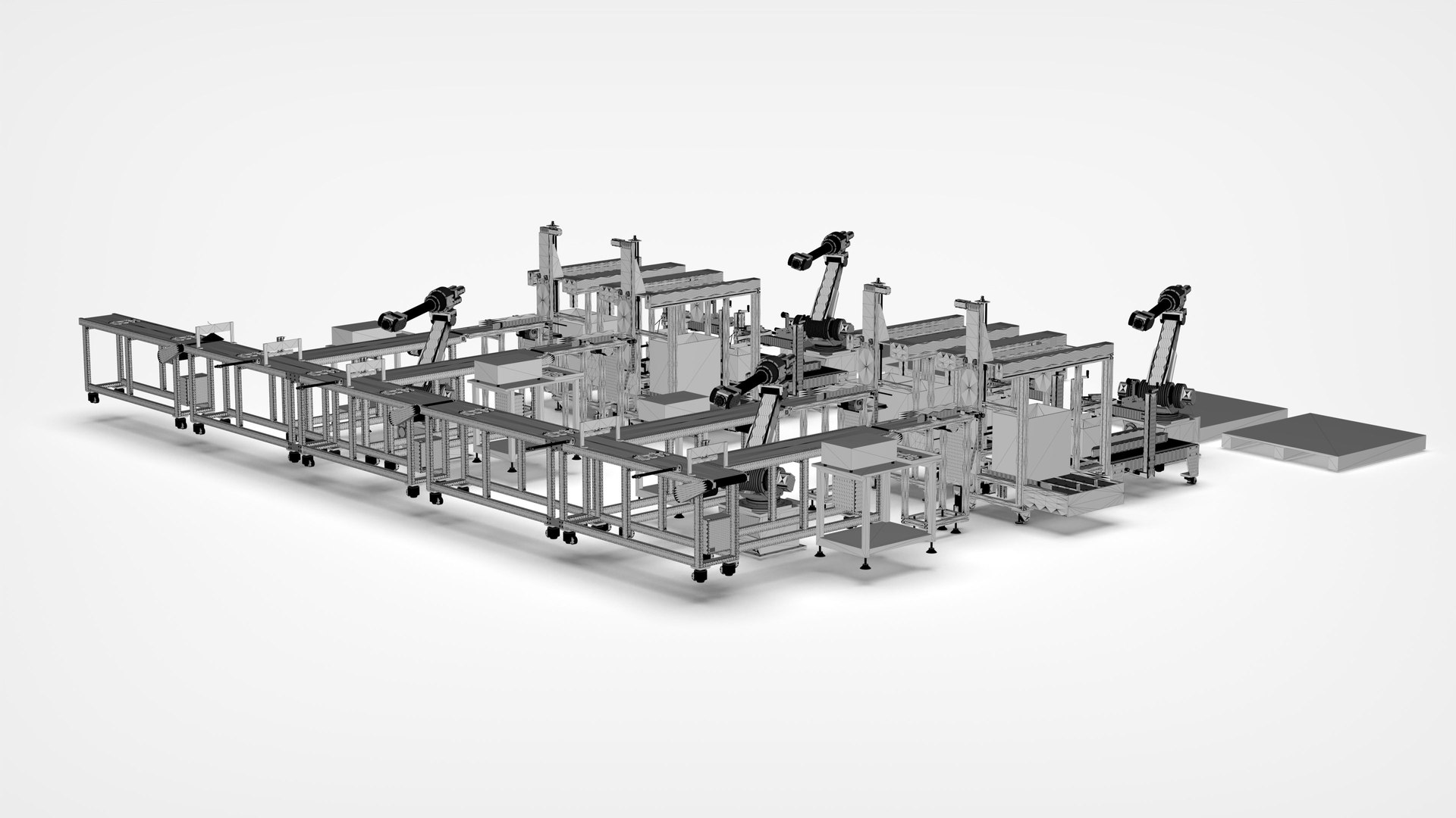 Automatic Packaging Sorting And Stacking Line Model - TurboSquid 2048525