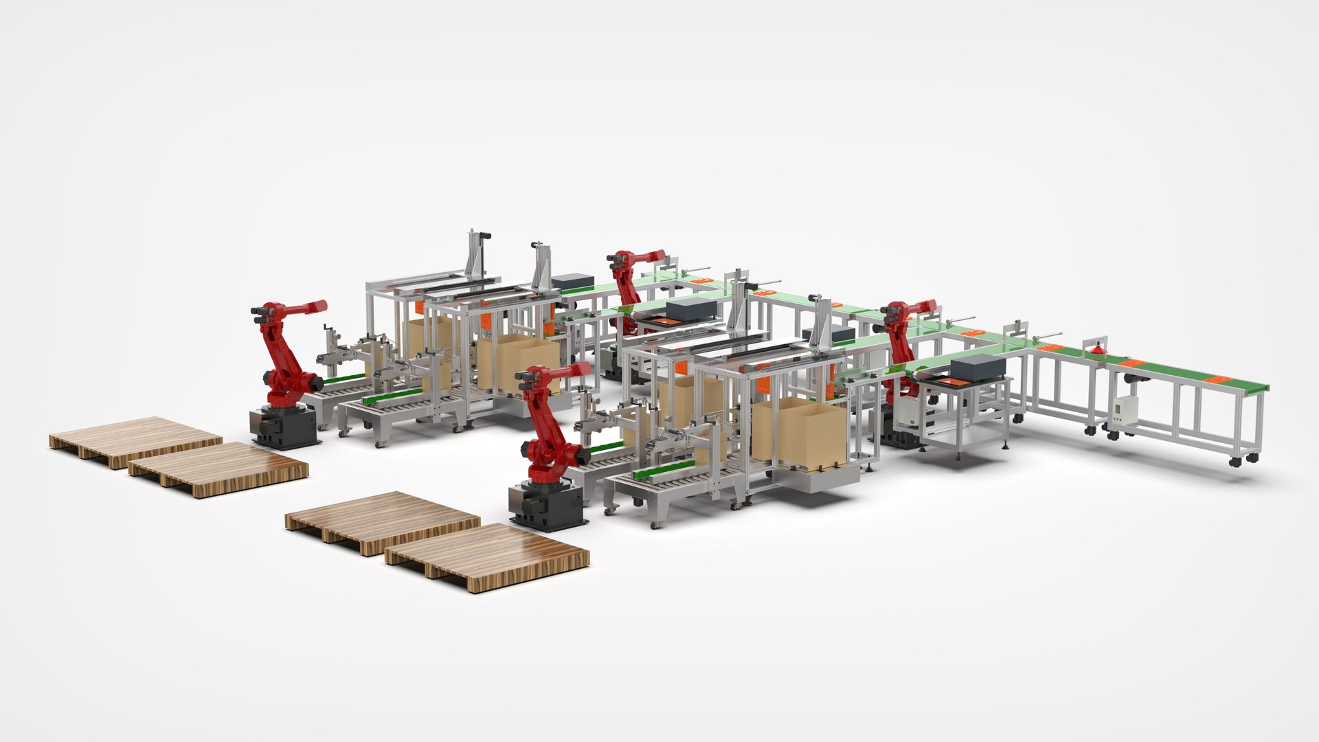 Automatic Packaging Sorting And Stacking Line Model - TurboSquid 2048525