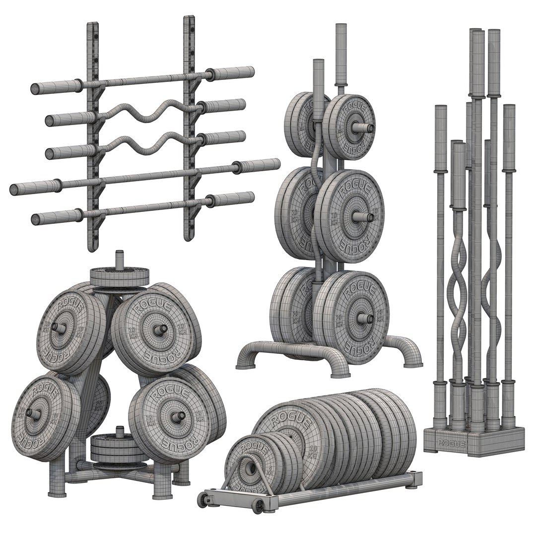 3D Barbell Weight Plate Rack V-Ray2015 Model - TurboSquid 2068158