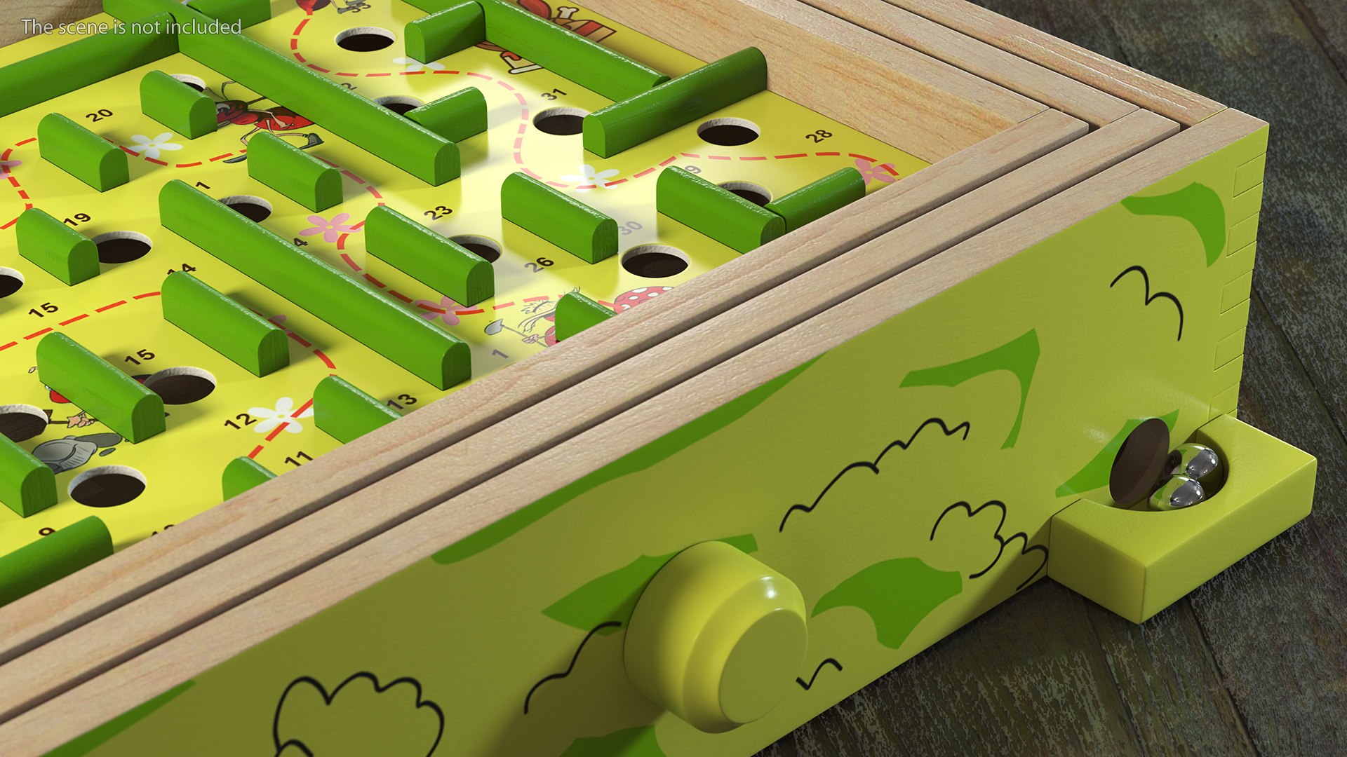 3D Wooden Maze Game With Steel Marbles Painted - TurboSquid 1782438