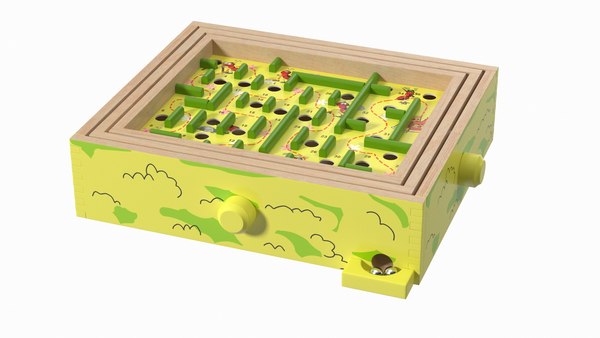 3D Wooden Maze Game with Steel Marbles Painted - TurboSquid 1782438