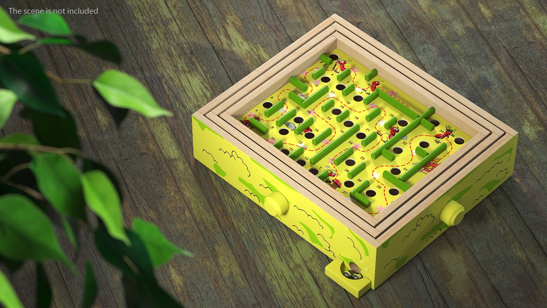 3D Wooden Maze Game With Steel Marbles Painted - TurboSquid 1782438