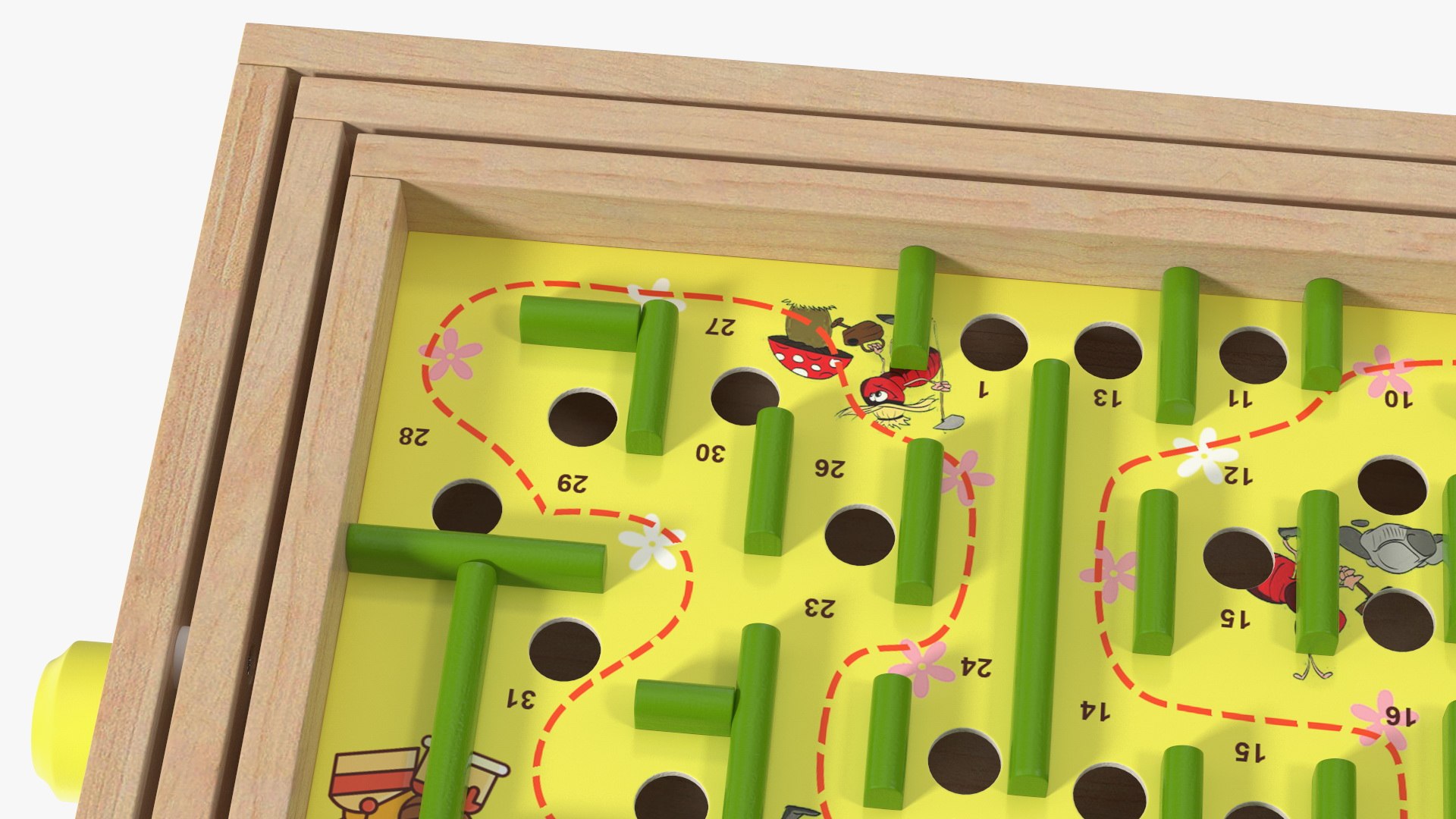 3D Wooden Maze Game With Steel Marbles Painted - TurboSquid 1782438